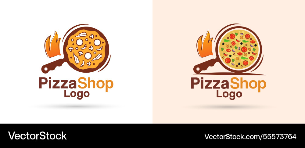 Pizza shop logo design Royalty Free Vector Image