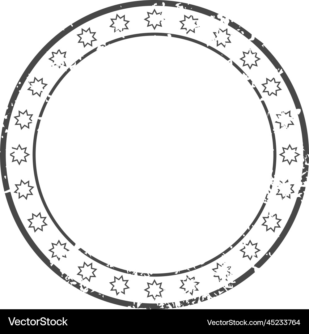Round seal with star circle blank stamp template Vector Image