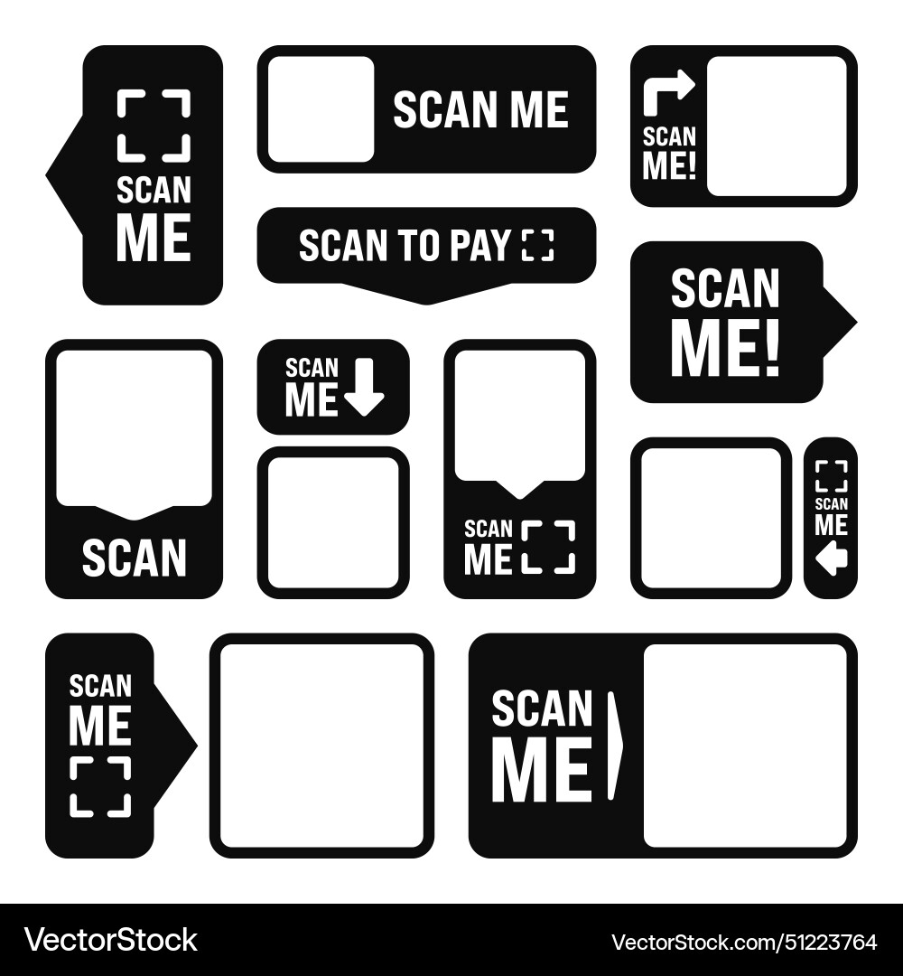 Scan me blank sticker online payment special Vector Image