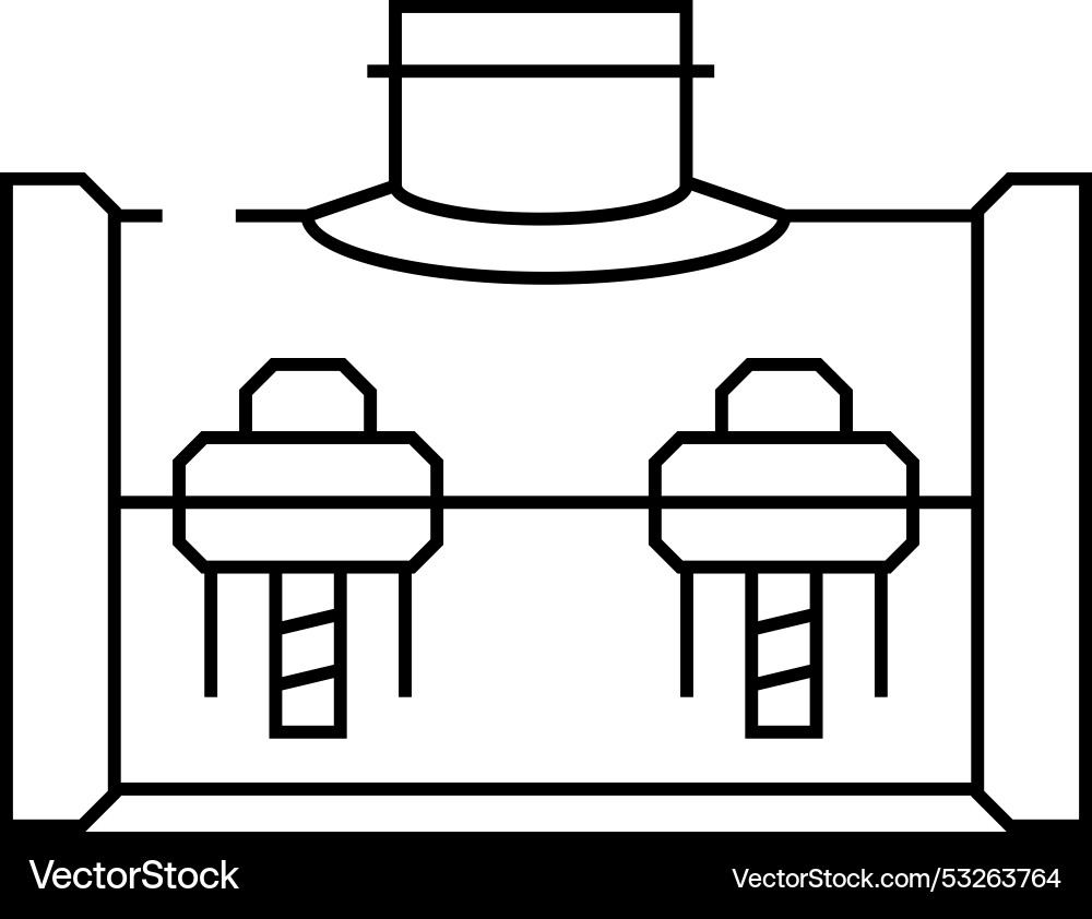 Steel pipeline line icon Royalty Free Vector Image
