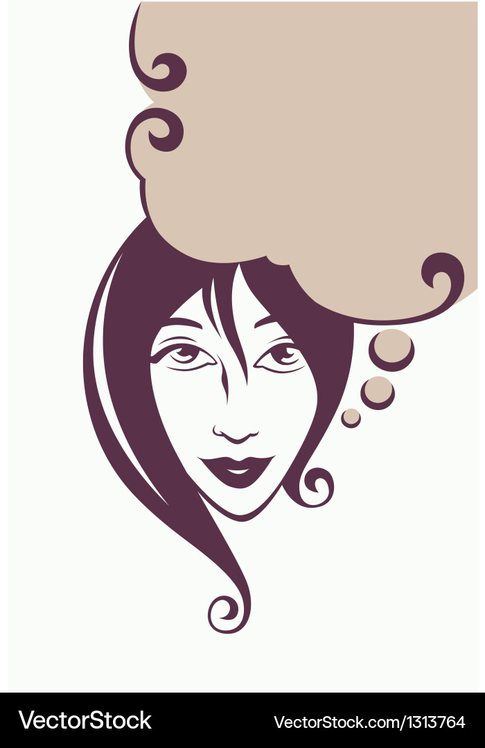 Thinking beautiful girl Royalty Free Vector Image
