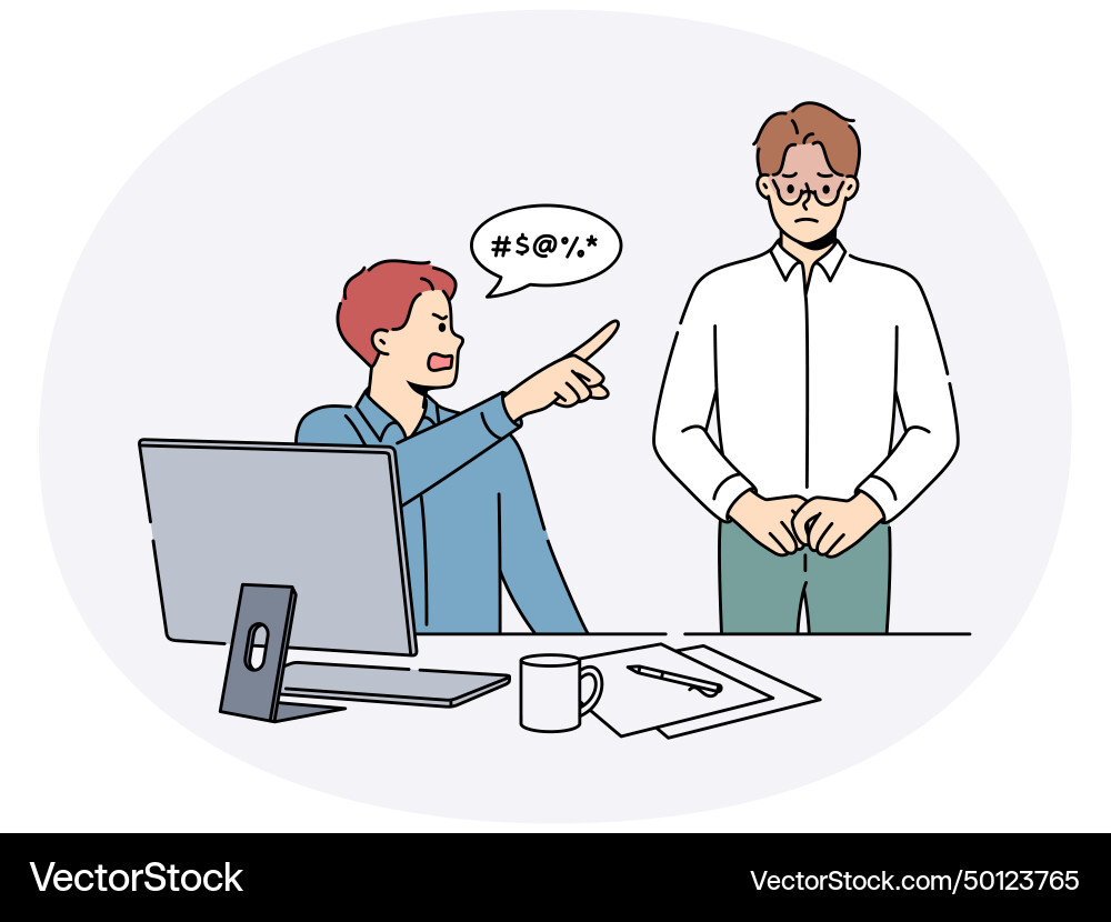 Boss Yelling at Employee Royalty Free Vector Image