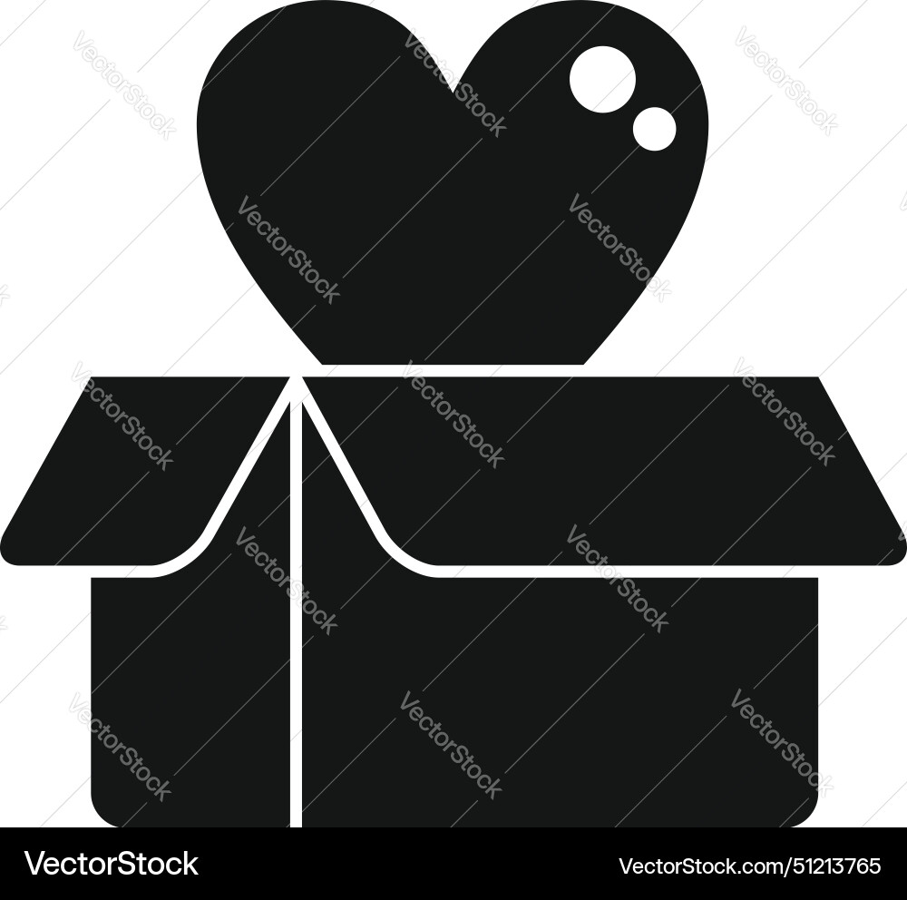 Donation heart box icon simple charity Royalty Free Vector