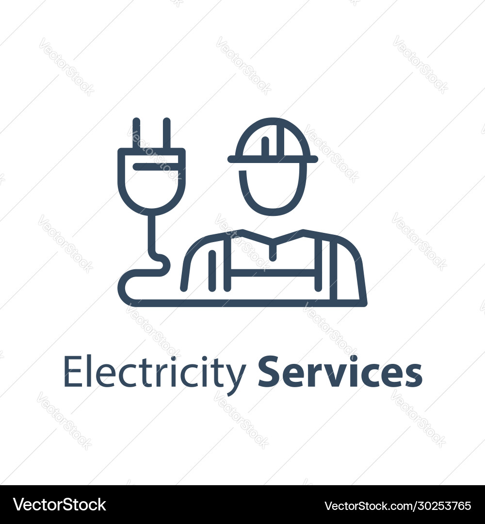 Electrician and plug electricity services Vector Image