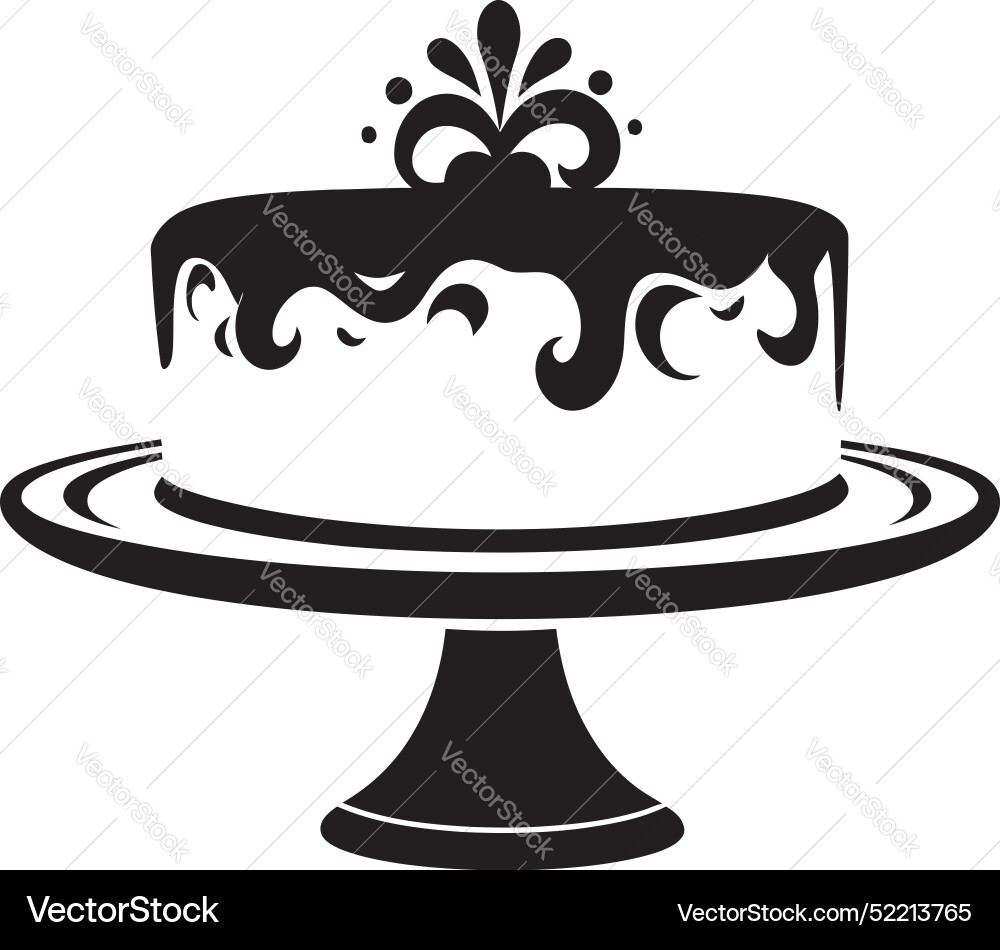 Elegant temptation black cake logo artistry Vector Image Elegant temptation black cake logo artistry Vector Image