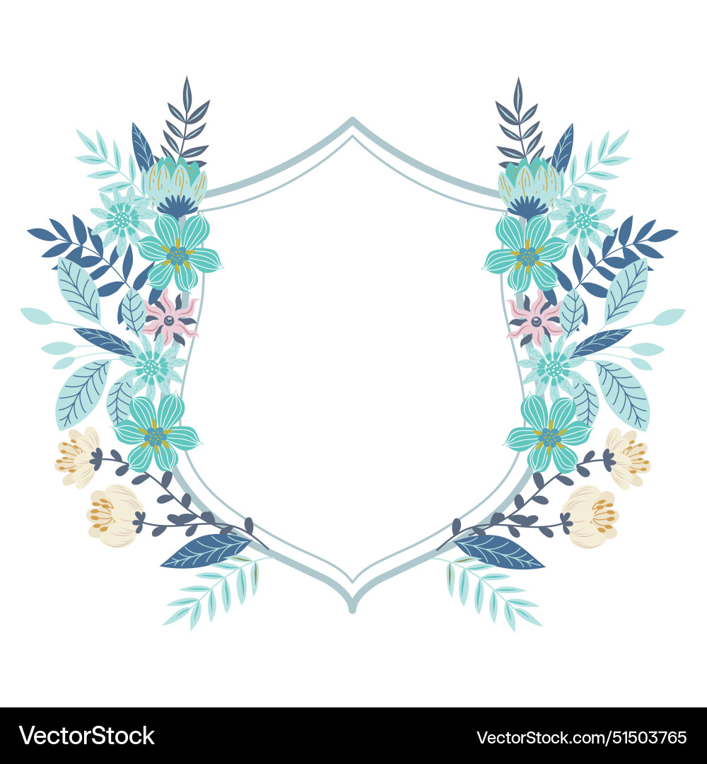 Floral wedding crest Royalty Free Vector Image