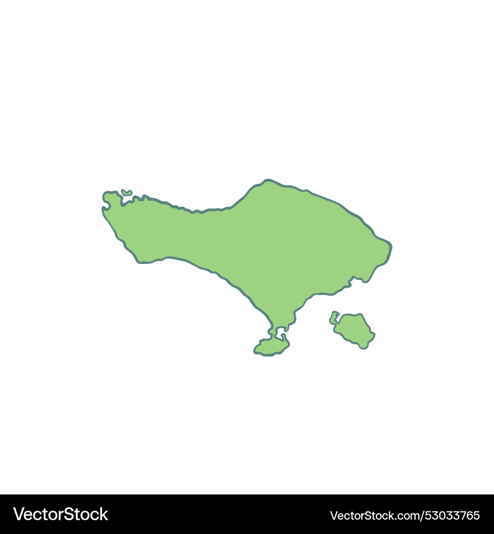Green bali indonesia map cartoon style Royalty Free Vector