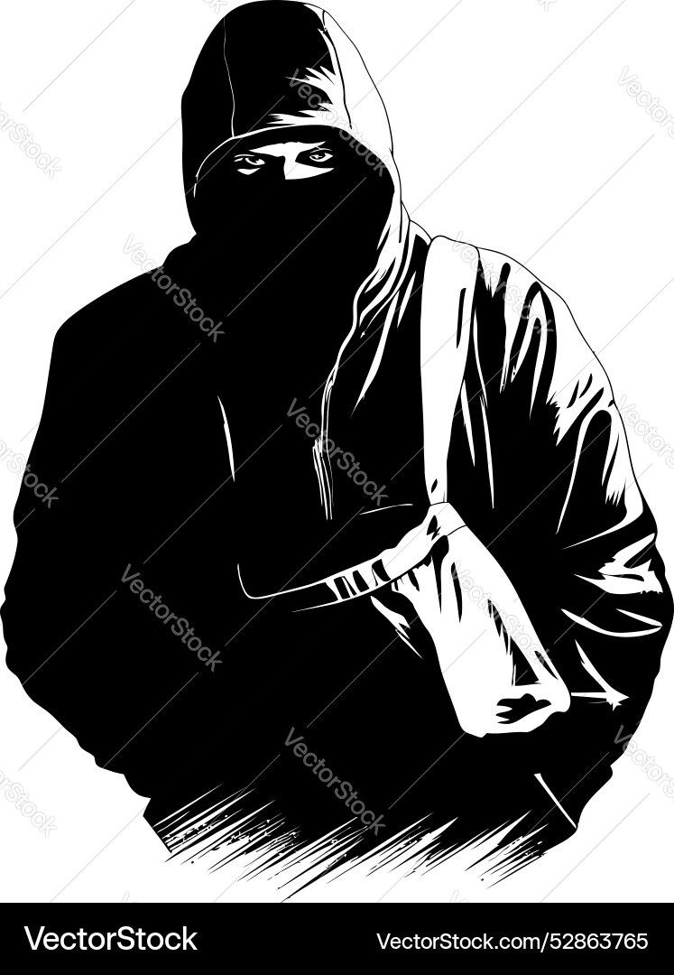 Larceny looter robber emblem design swiped Vector Image