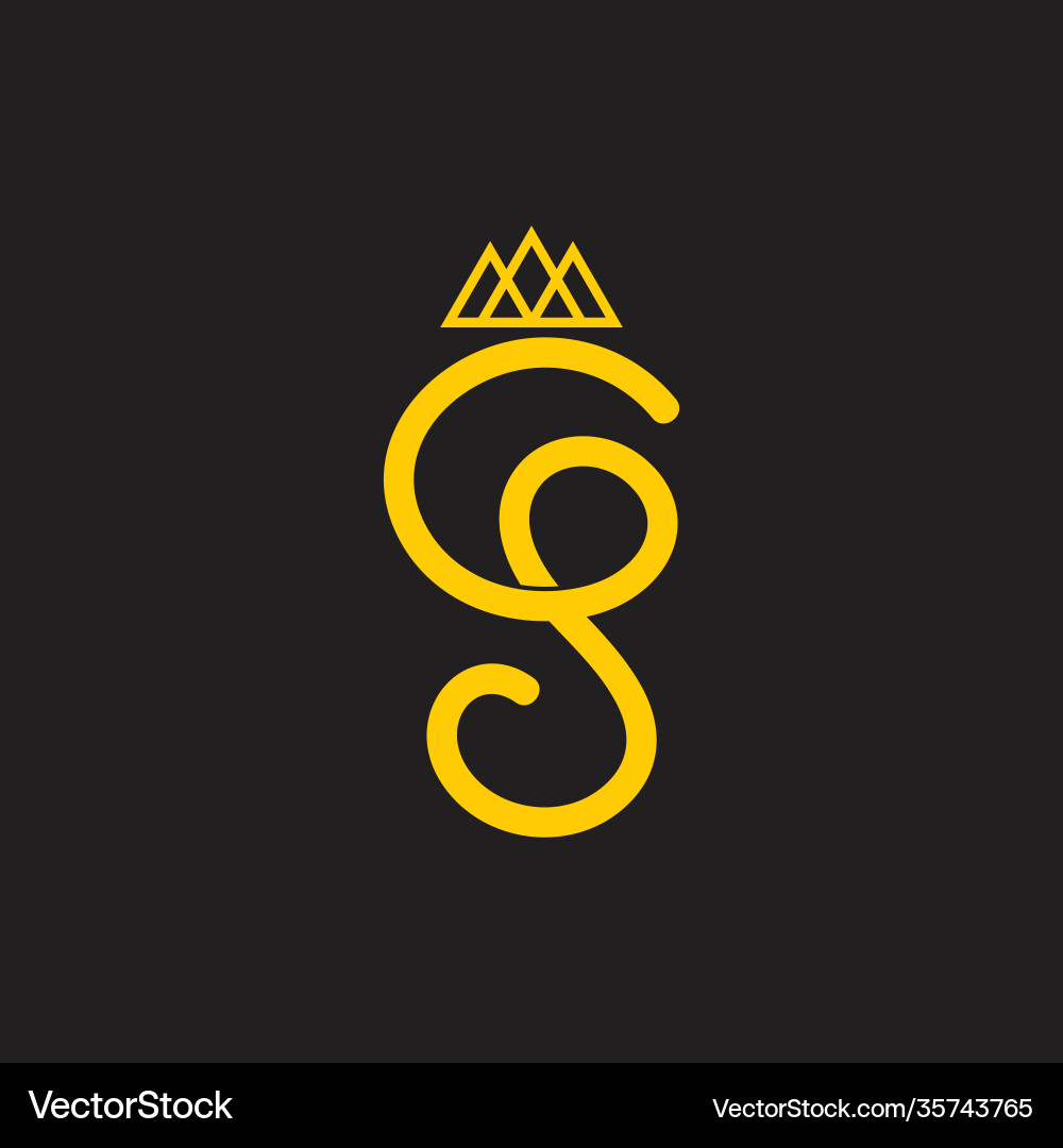Letter gs simple ribbon overlap logo Royalty Free Vector