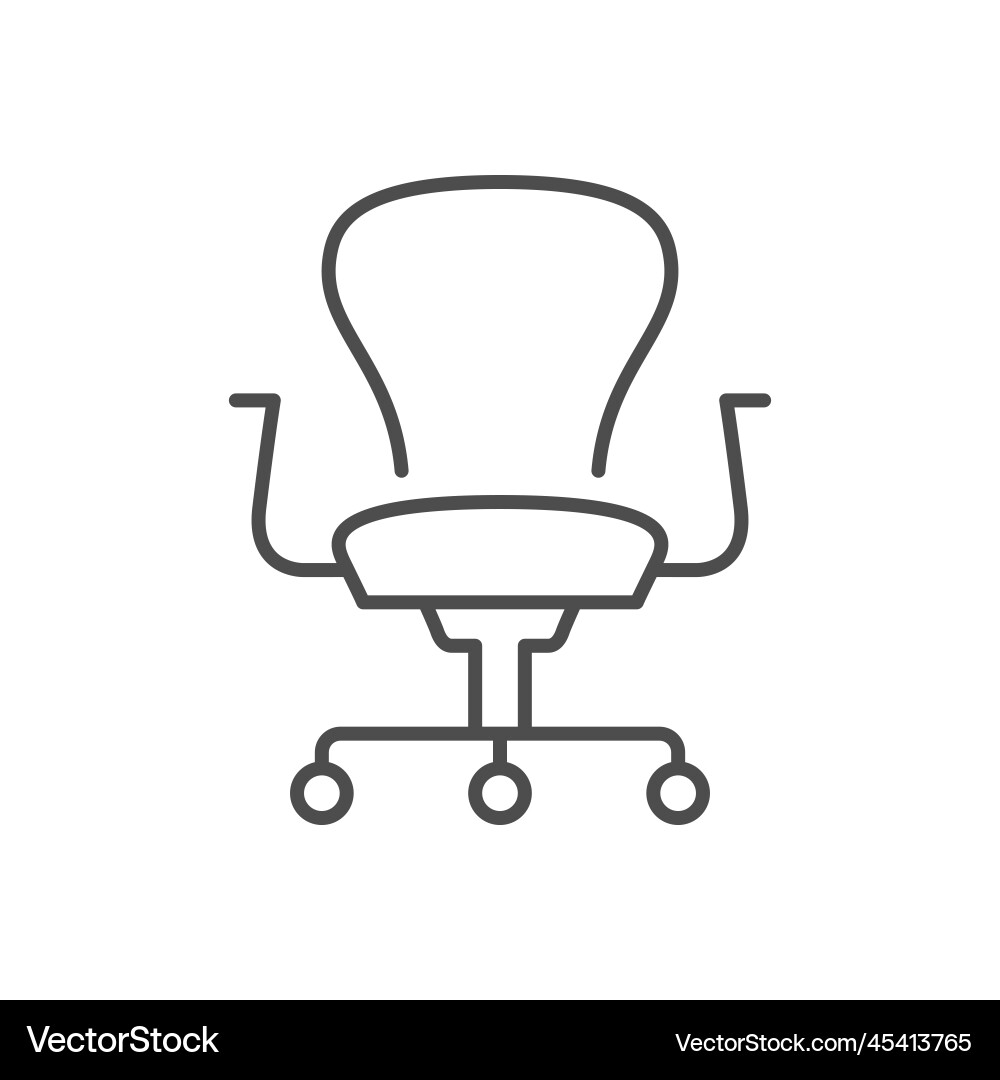 Office chair line outline icon Royalty Free Vector Image