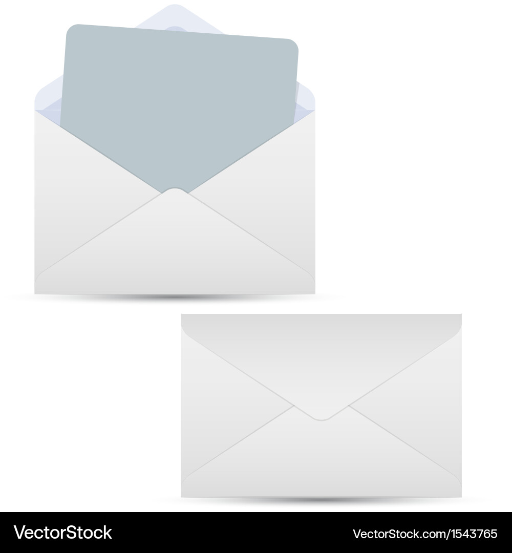 Open and closed white envelopes Royalty Free Vector Image