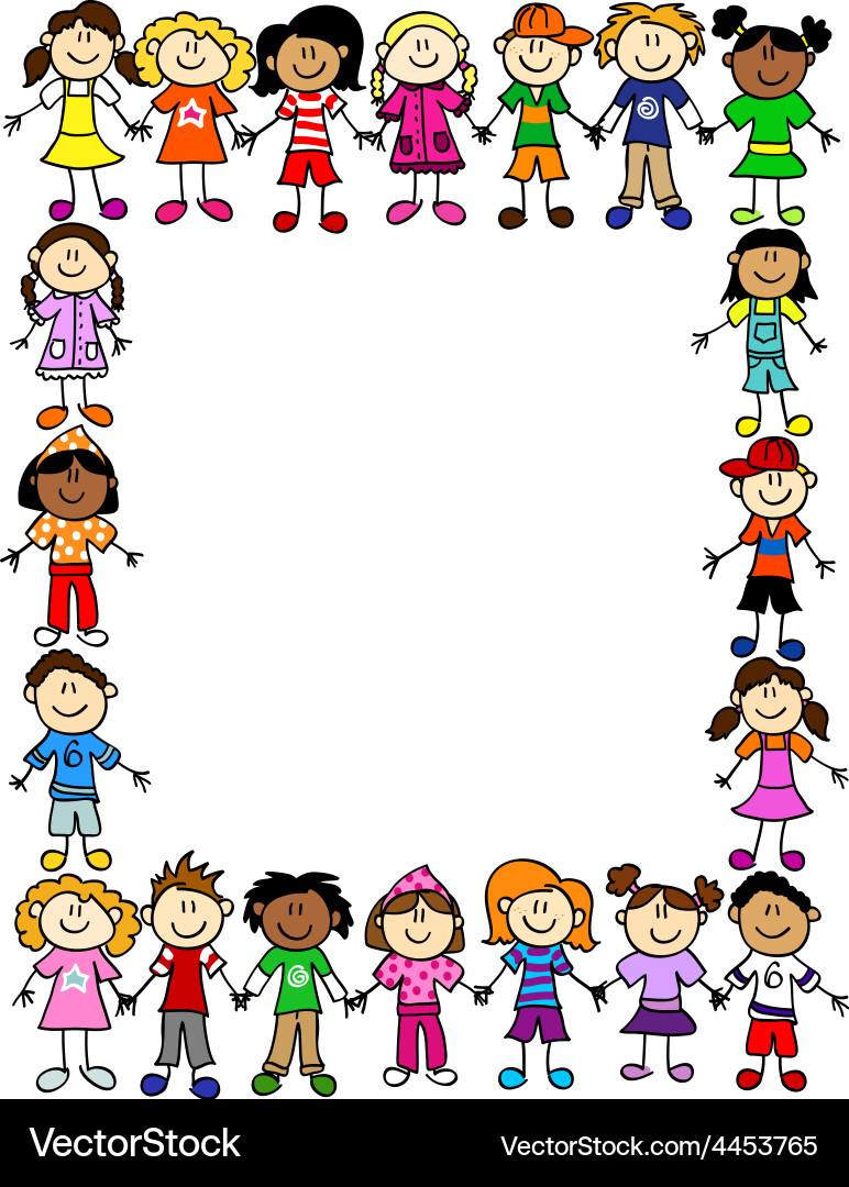 Seamless kids friendship pattern 2 Royalty Free Vector Image
