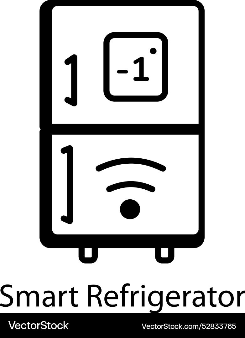 Smart refrigerator Royalty Free Vector Image - VectorStock