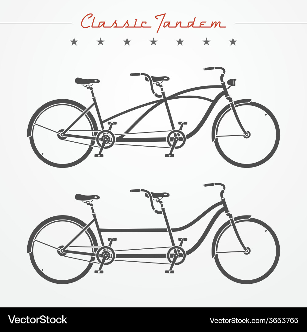 Tandem bicycle Royalty Free Vector Image - VectorStock