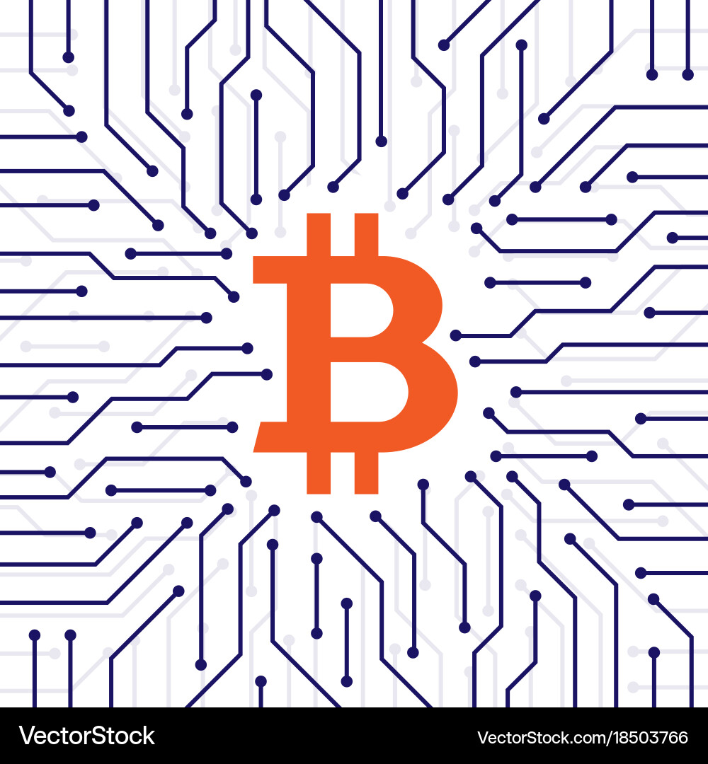 Bitcoin blockchain background Royalty Free Vector Image