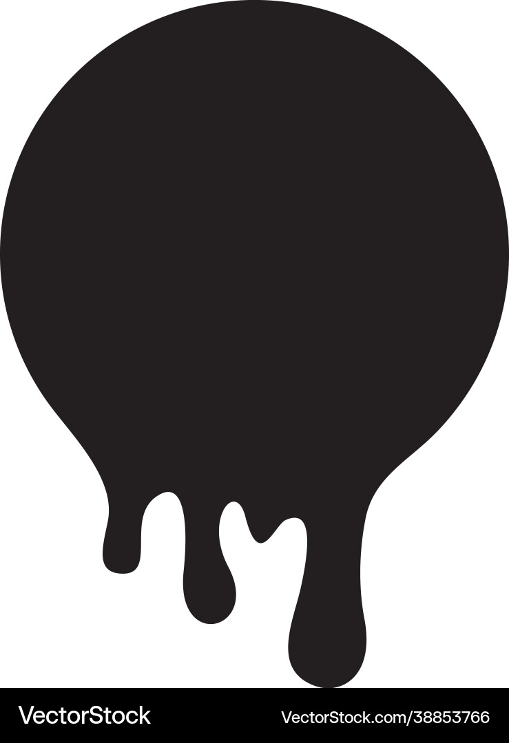 Dripping circle shape Royalty Free Vector Image