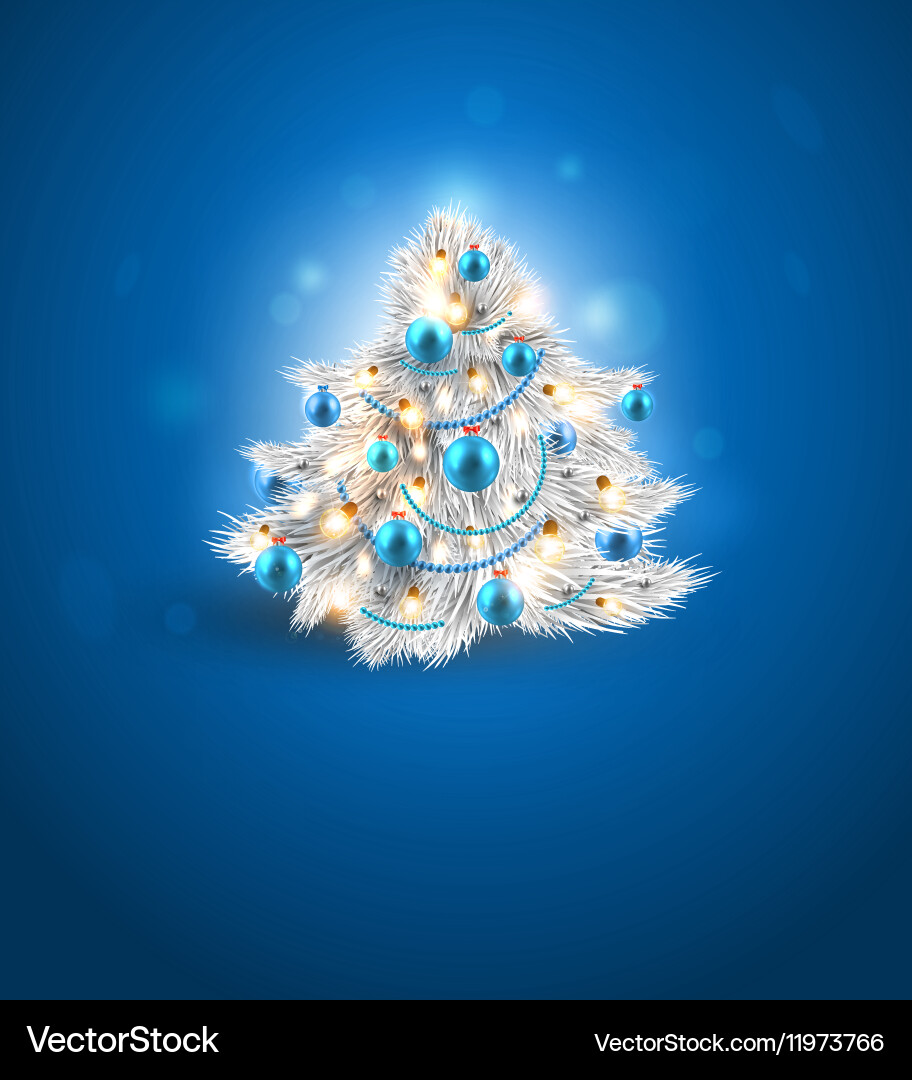 Elegant White Christmas Tree Royalty Free Vector Image