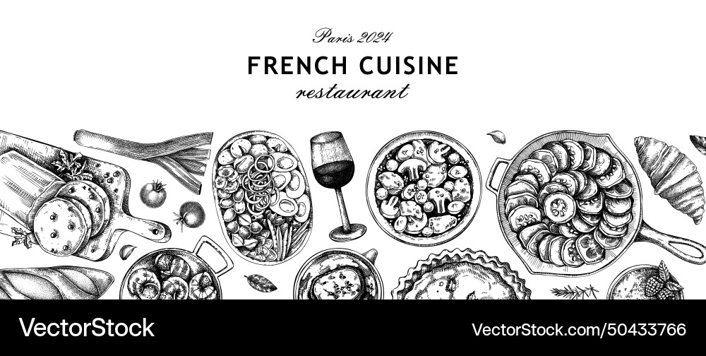 French food background traditional from Royalty Free Vector