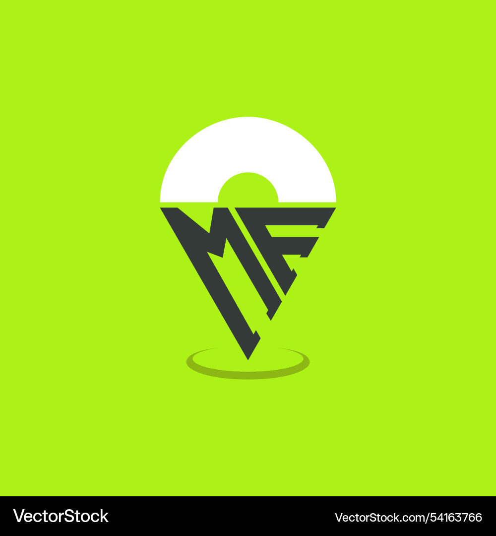 Letter mf location logo design modern initials Vector Image