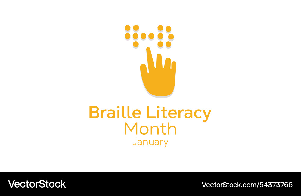 National braille literacy month Royalty Free Vector Image