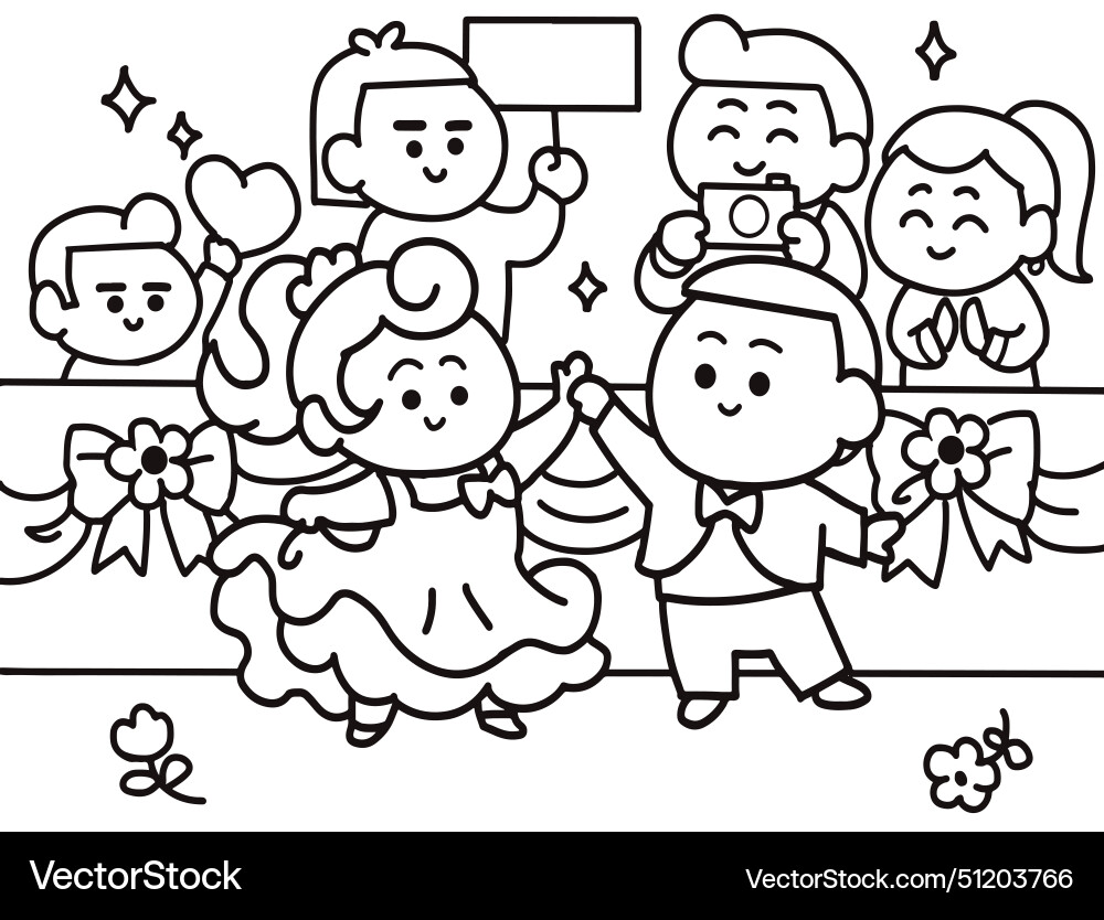 Students cleaning the classroom coloring pages Vector Image