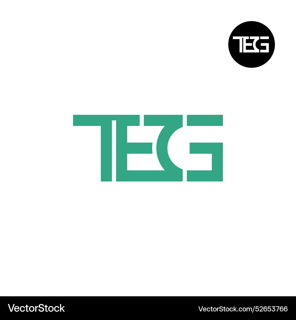 Teg logo letter monogram design Royalty Free Vector Image