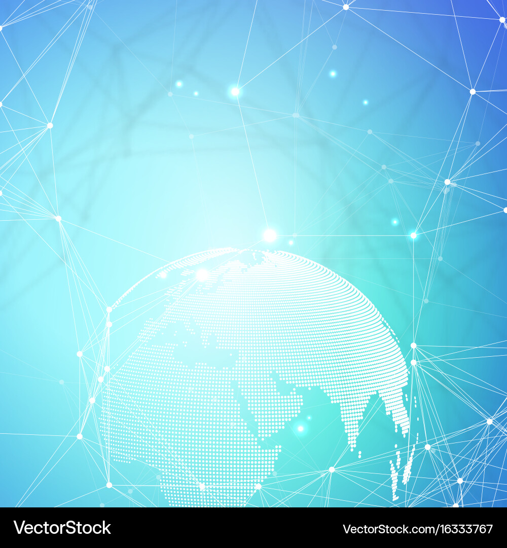 Abstract futuristic network shapes high tech Vector Image