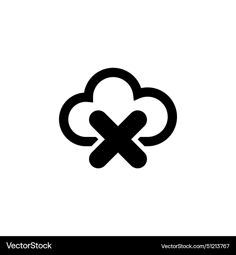 Access cloud data denied flat icon Royalty Free Vector Image