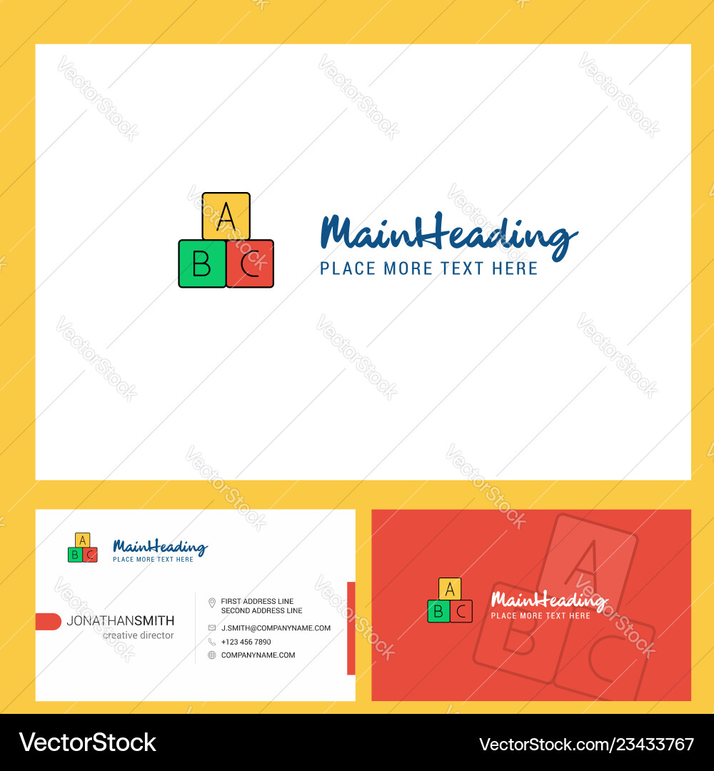 Alphabets blocks logo design with tagline front Vector Image