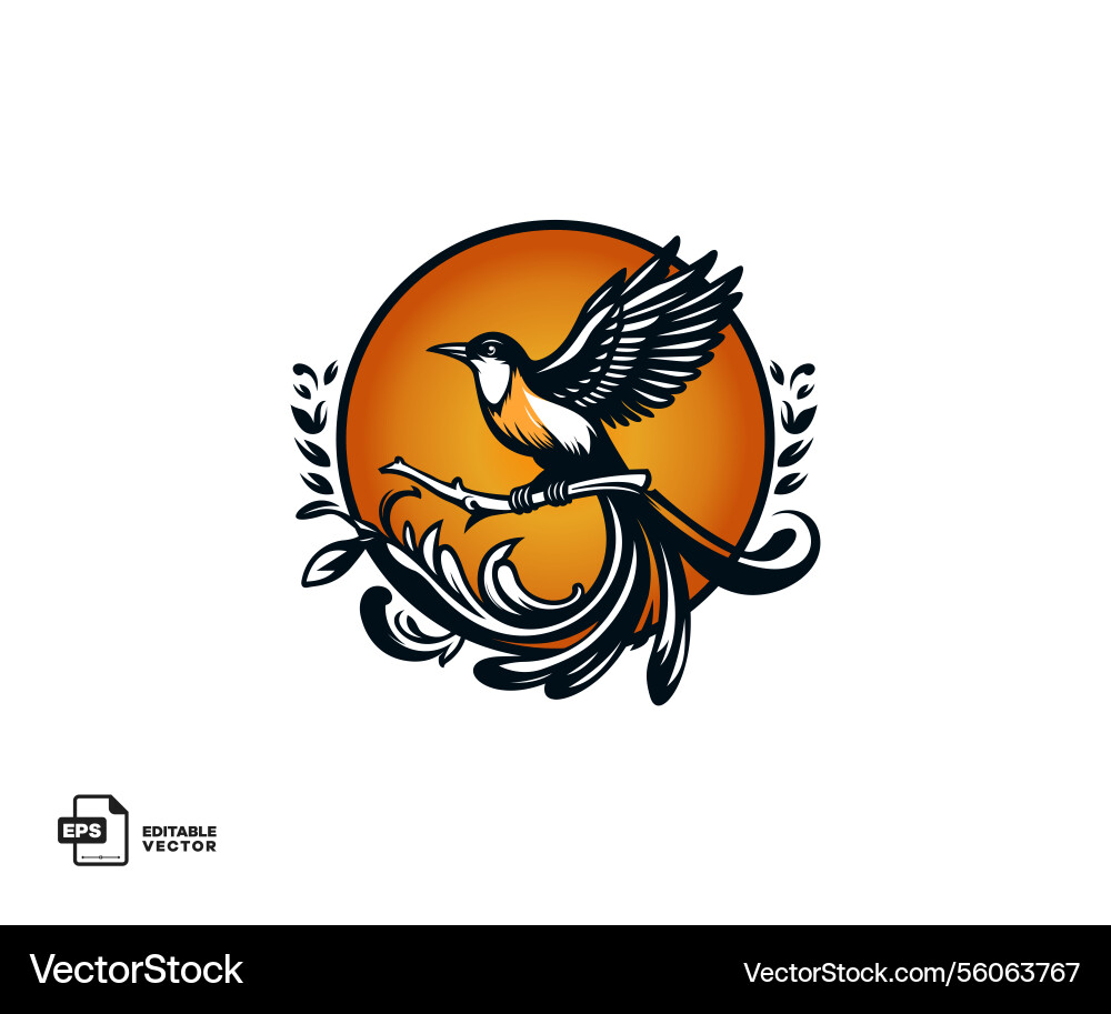 Bird in flight decorative design Royalty Free Vector Image