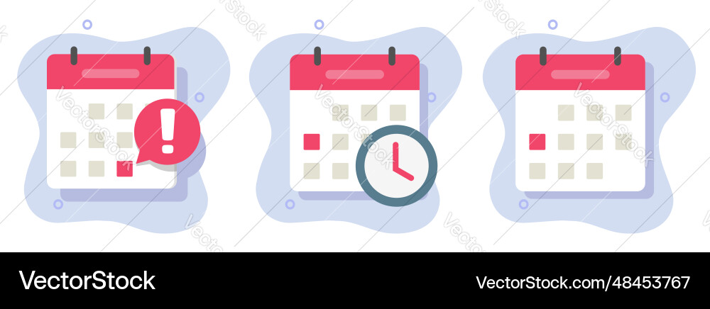 Calendar alert reminder icon deadline clock Vector Image