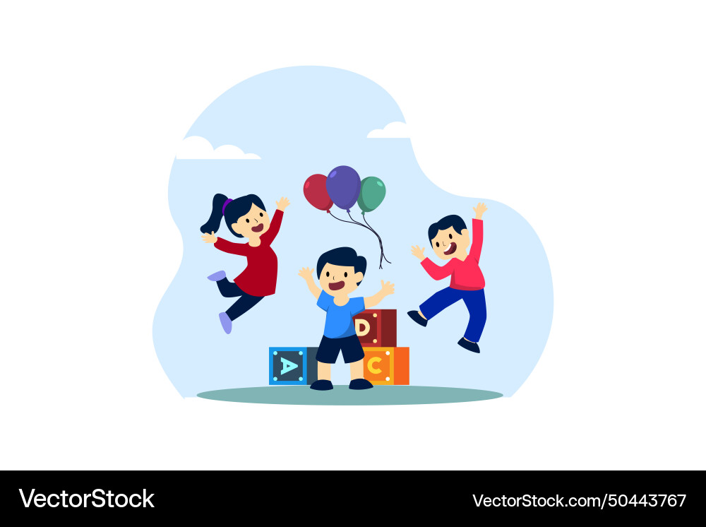 Children day flat design Royalty Free Vector Image