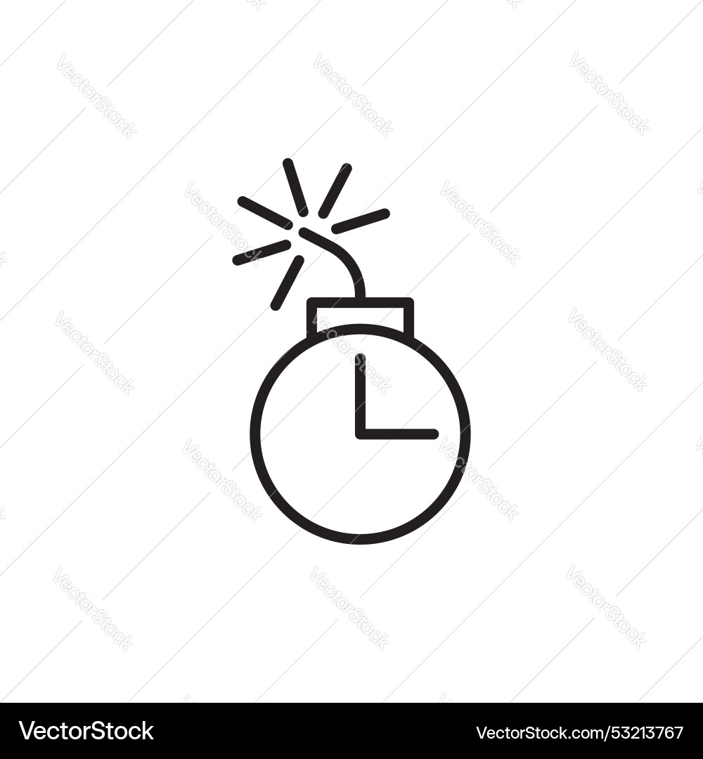 Deadline line icon isolated on white background Vector Image