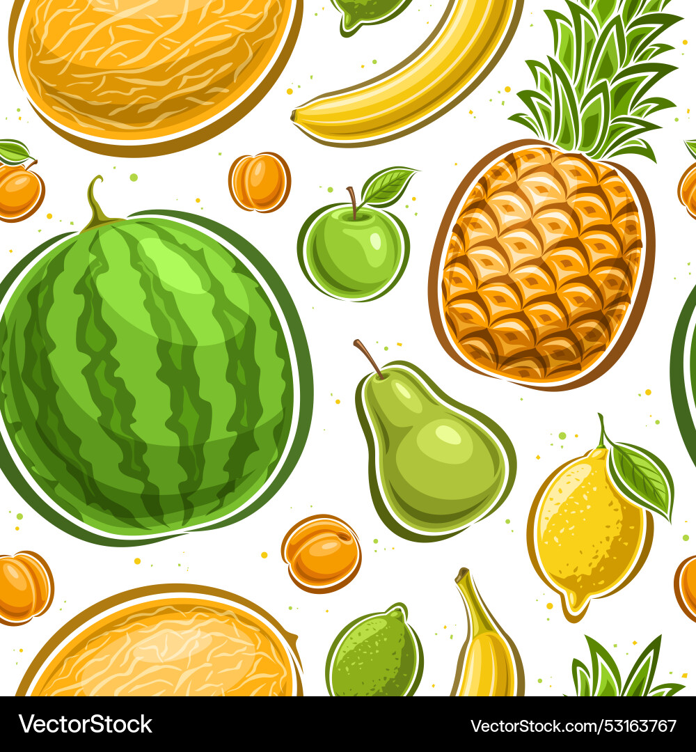 Fruit seamless pattern Royalty Free Vector Image