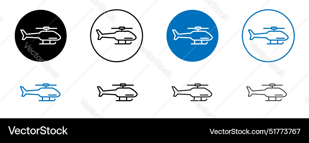 Helicopter icon set medical rescue Royalty Free Vector Image