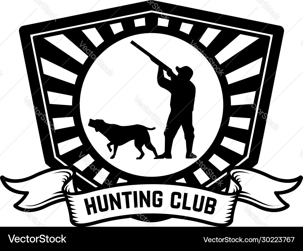 Hunting club emblem template hunter with Vector Image