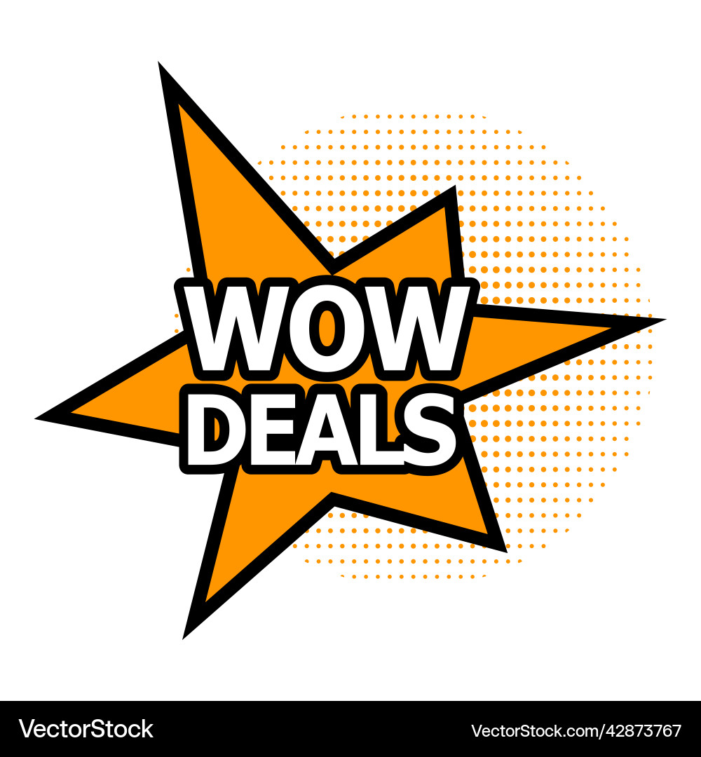 Label wow deals concept offer Royalty Free Vector Image