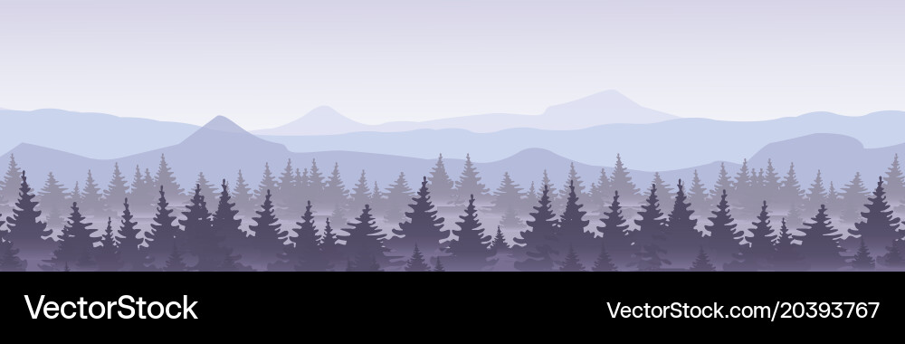 Mountains with forest Royalty Free Vector Image