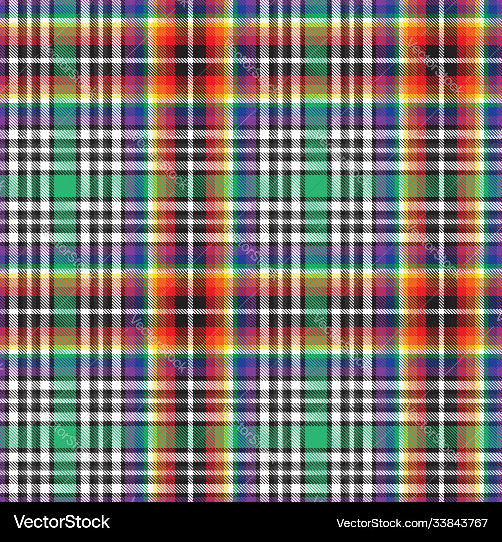 Rainbow Glen Plaid Pattern Royalty Free Vector Image