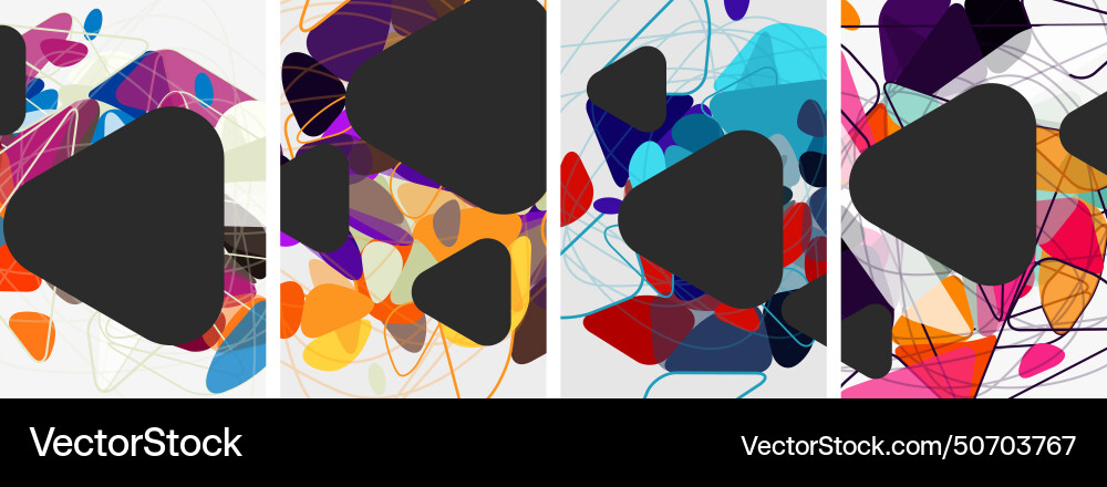 Set of triangle poster backgrounds Royalty Free Vector Image