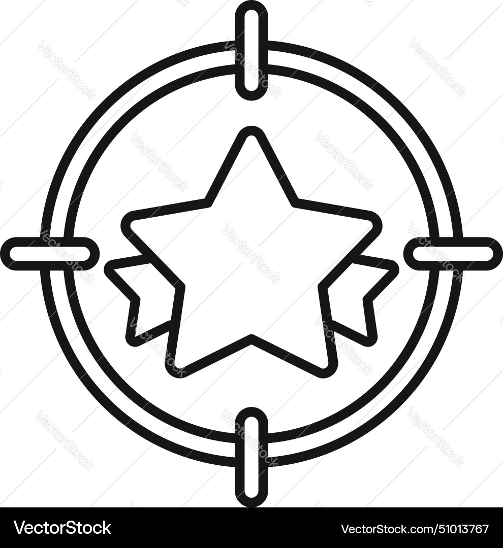 Target of star speaker icon outline Royalty Free Vector