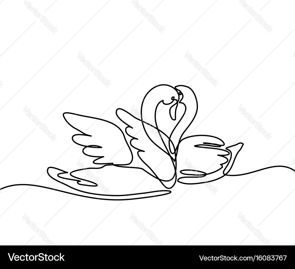 Two swans logo Royalty Free Vector Image - VectorStock