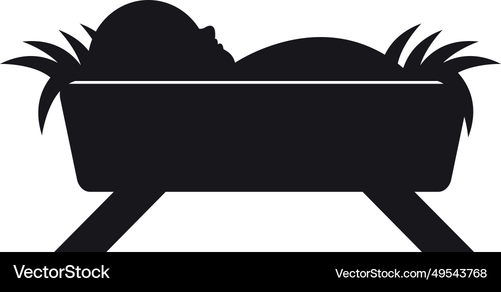 Baby jesus silhouette Royalty Free Vector Image