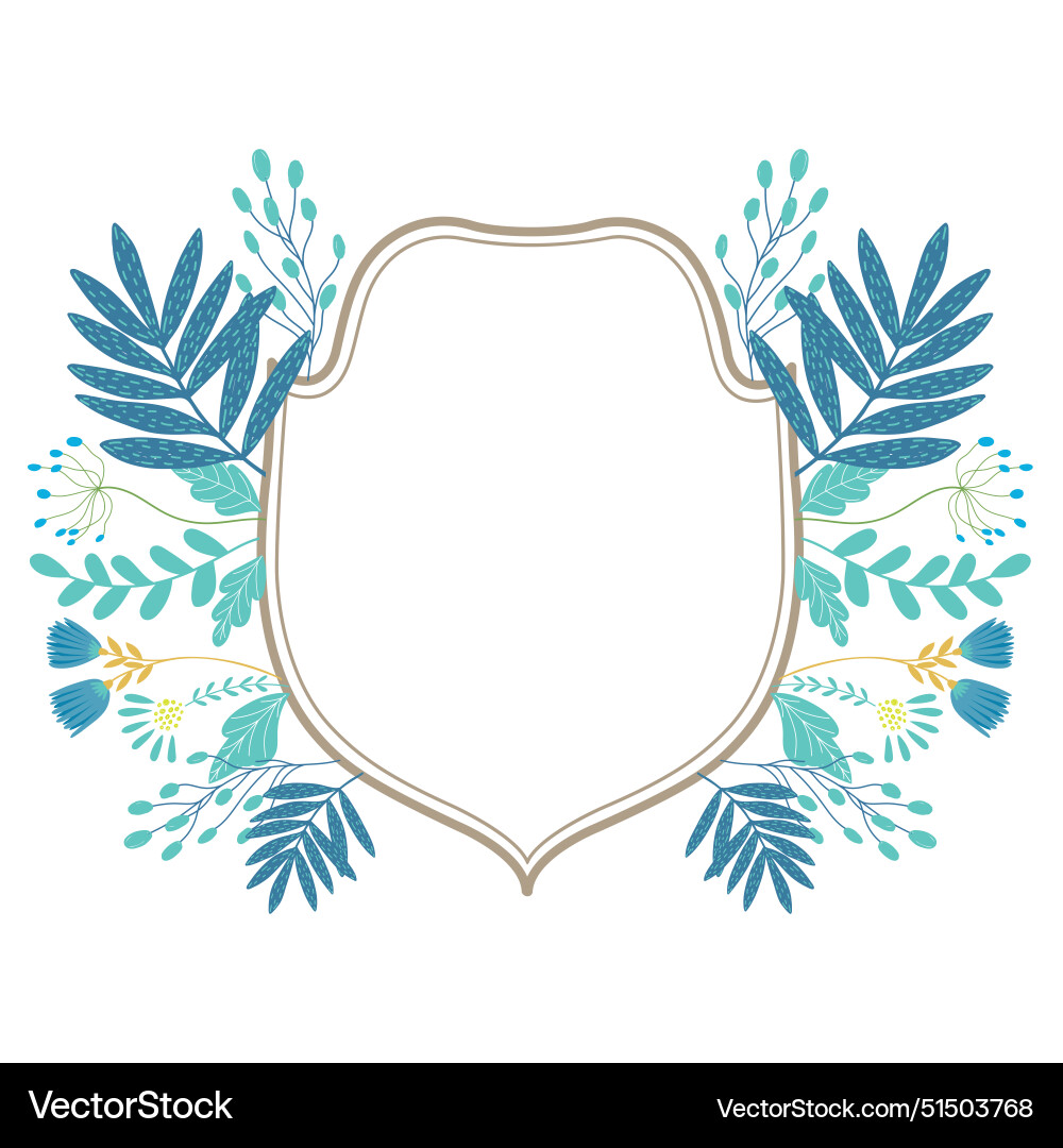 Floral wedding crest Royalty Free Vector Image