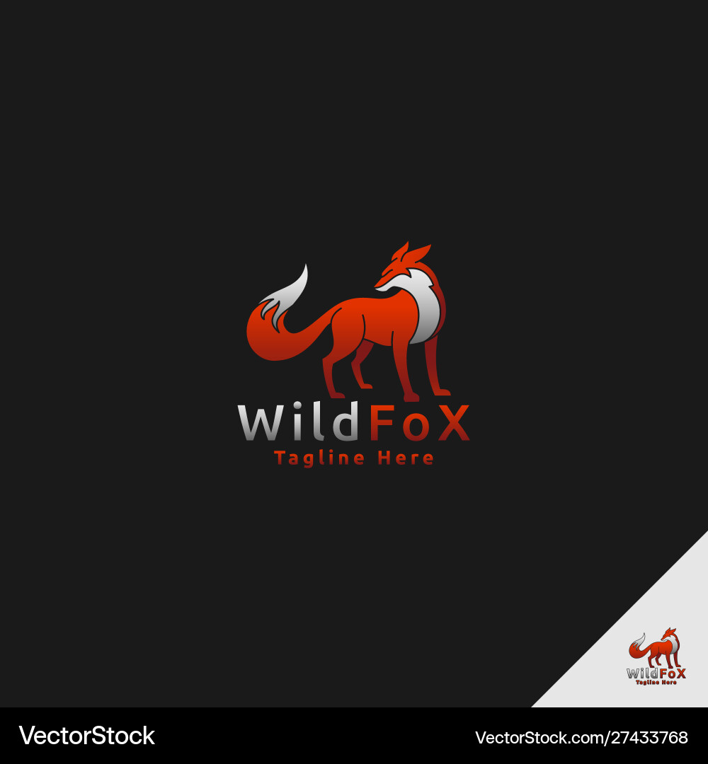 Fox logo with simple color and outline style use Vector Image