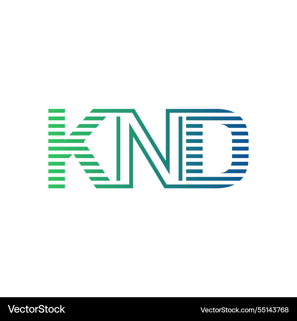 Modern knd logo design letter minimalist Vector Image