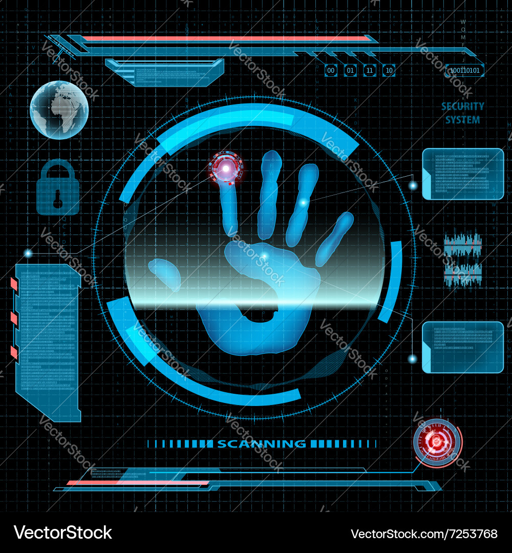 Scanning human hand Royalty Free Vector Image - VectorStock