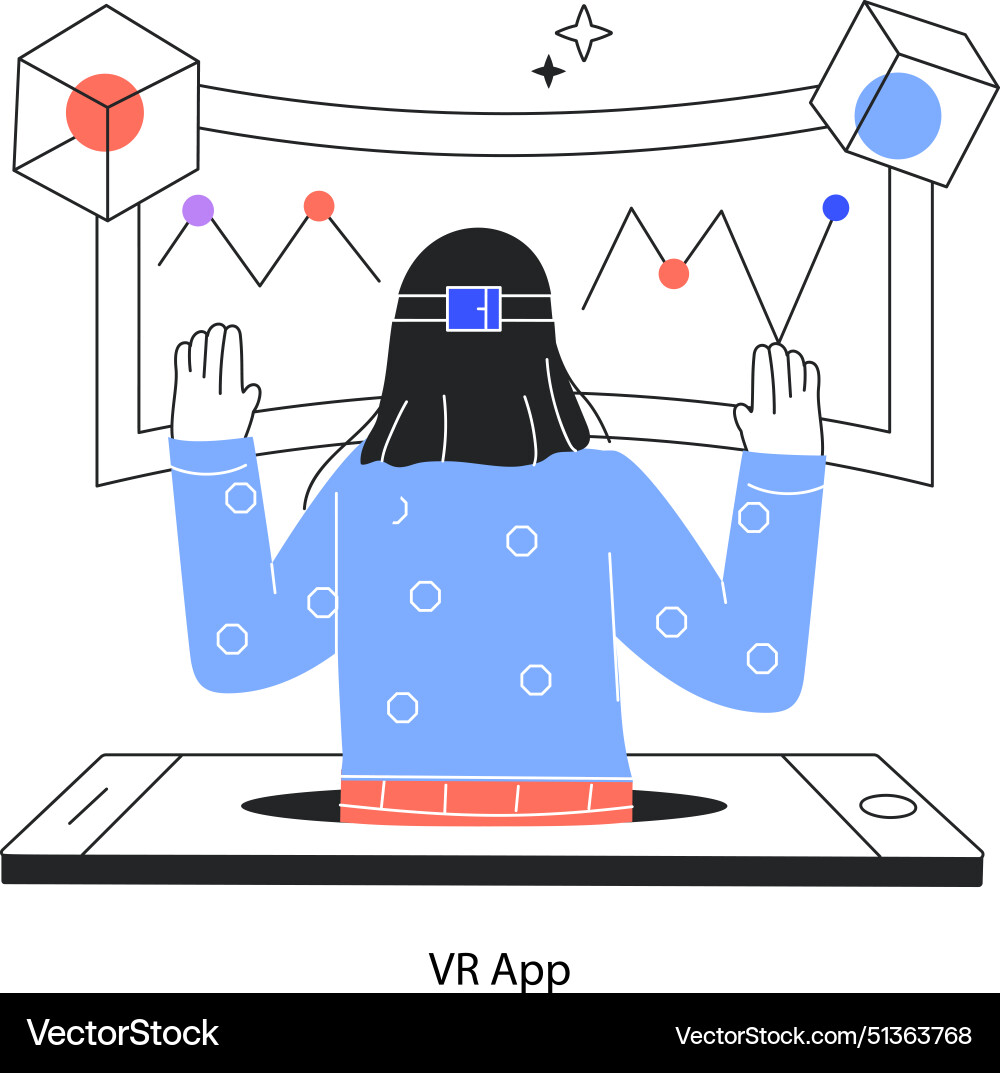 Vr app Royalty Free Vector Image - VectorStock