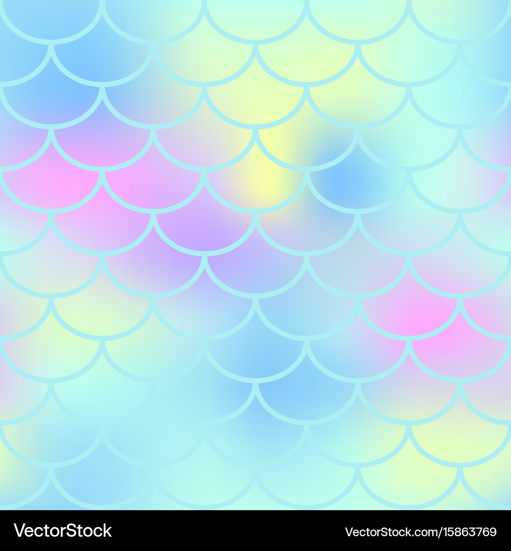 Aqua Mermaid Scale Pattern Royalty Free Vector Image