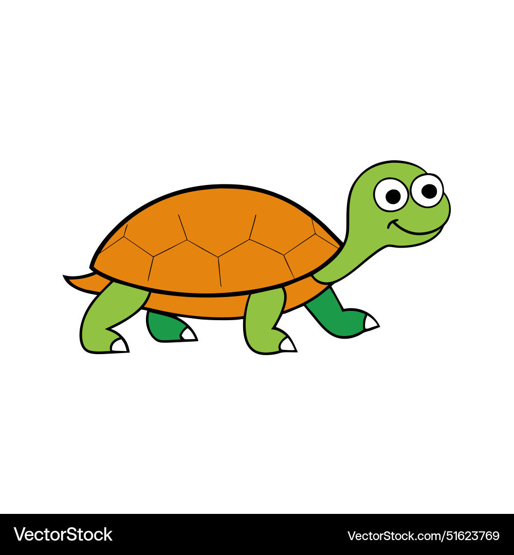 Box turtle walks icon Royalty Free Vector Image